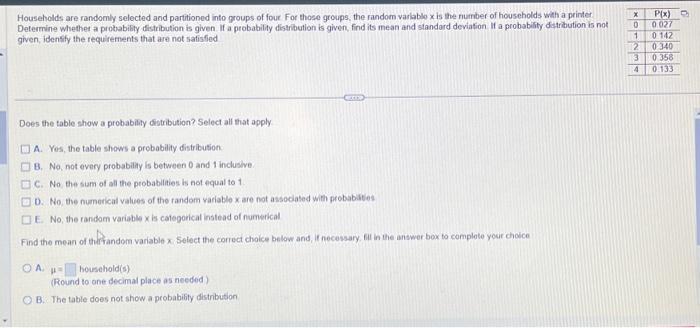 Solved Households are randomly selected and partitioned into | Chegg.com