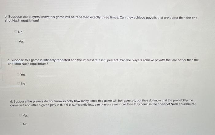 Use the following normal-form game to answer the | Chegg.com