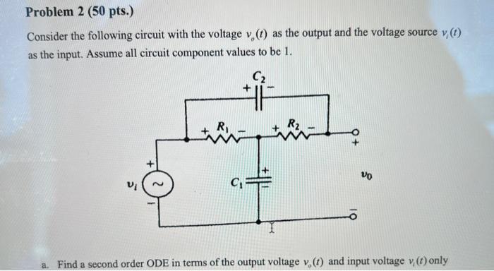 Solved Consider the following circuit with the voltage vo(t) | Chegg.com