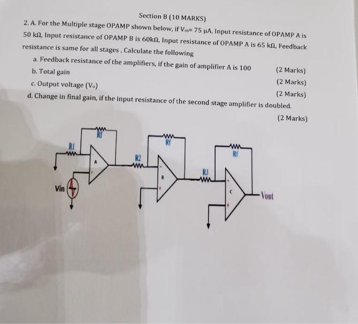 Solved Section B (10 MARKS) 2. A. For the Multiple stage | Chegg.com