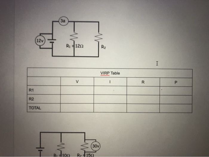 Solved Complete the VIRP tables Units are NOT needed (Total | Chegg.com