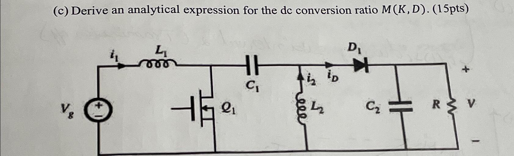 Solved (c) ﻿Derive an analytical expression for the dc | Chegg.com