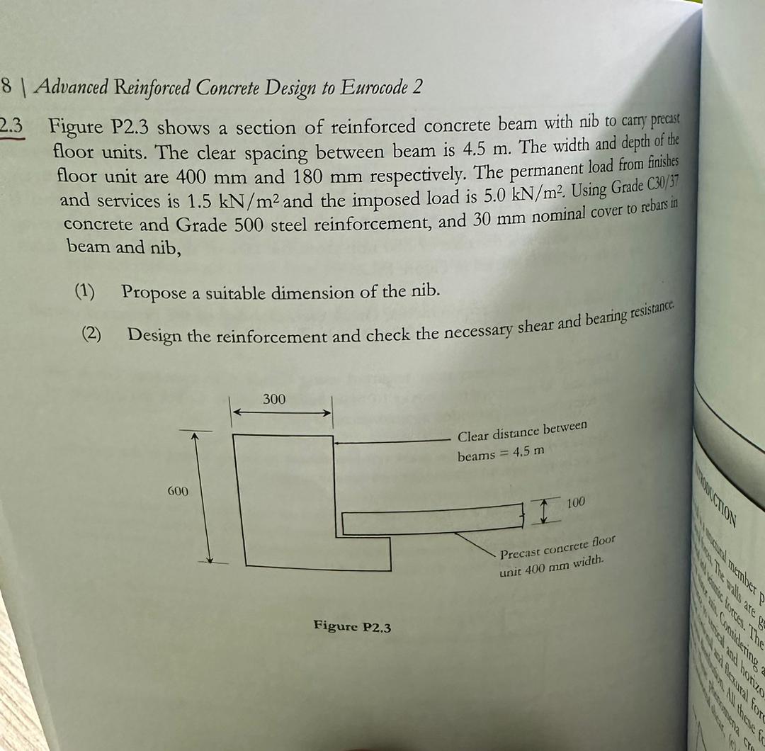 Solved 81 ﻿Advanced Reinforced Concrete Design to Eurocode | Chegg.com