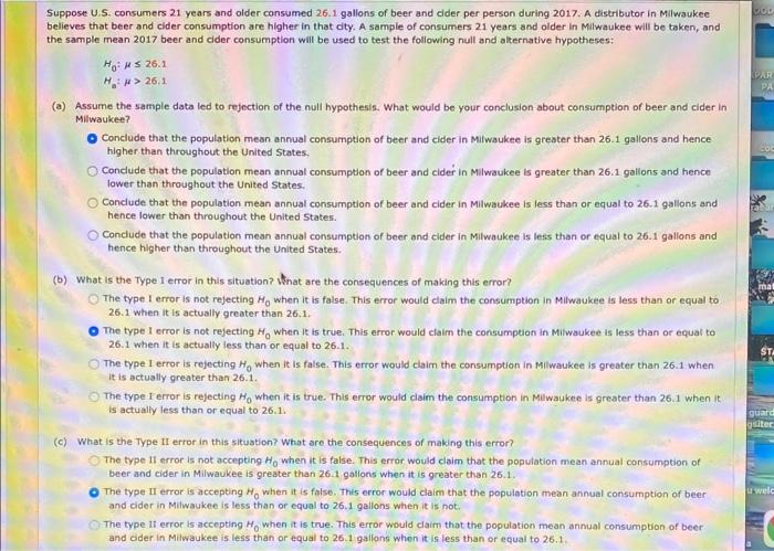 Solved Suppose U.S. consumers 21 years and older consumed | Chegg.com