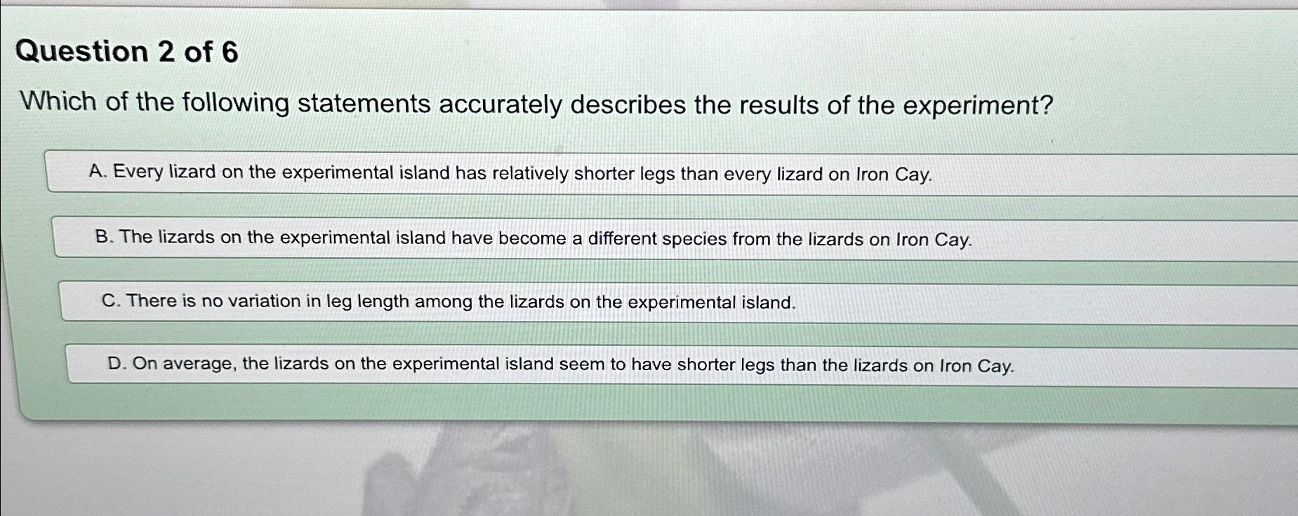 Solved Question 2 ﻿of 6Which of the following statements | Chegg.com