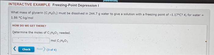Solved What mass of glycerin (C3H8O3) must be dissolved in | Chegg.com