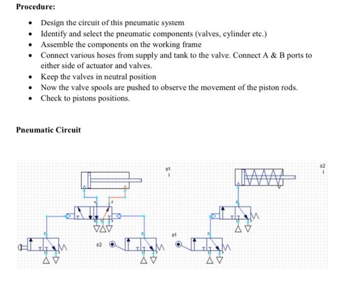 Solved Procedure: - Design the circuit of this pneumatic | Chegg.com