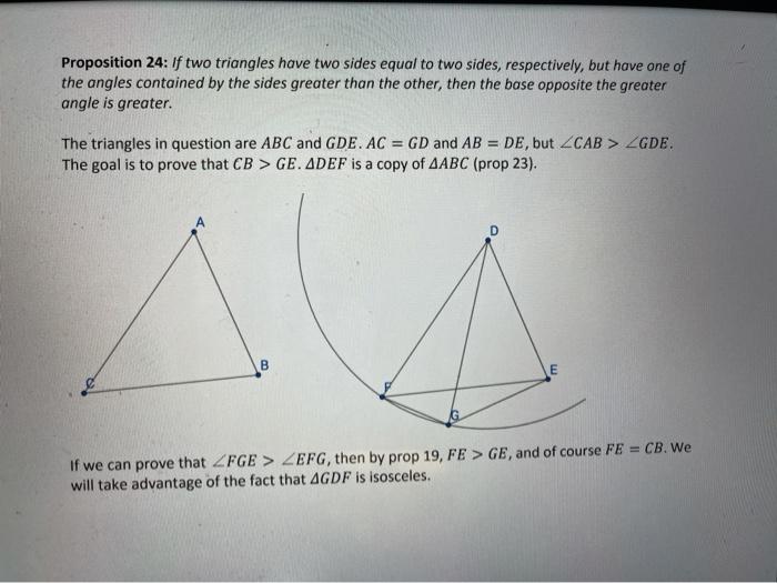 Solved How do I prove proposition 24 by using geometry and | Chegg.com