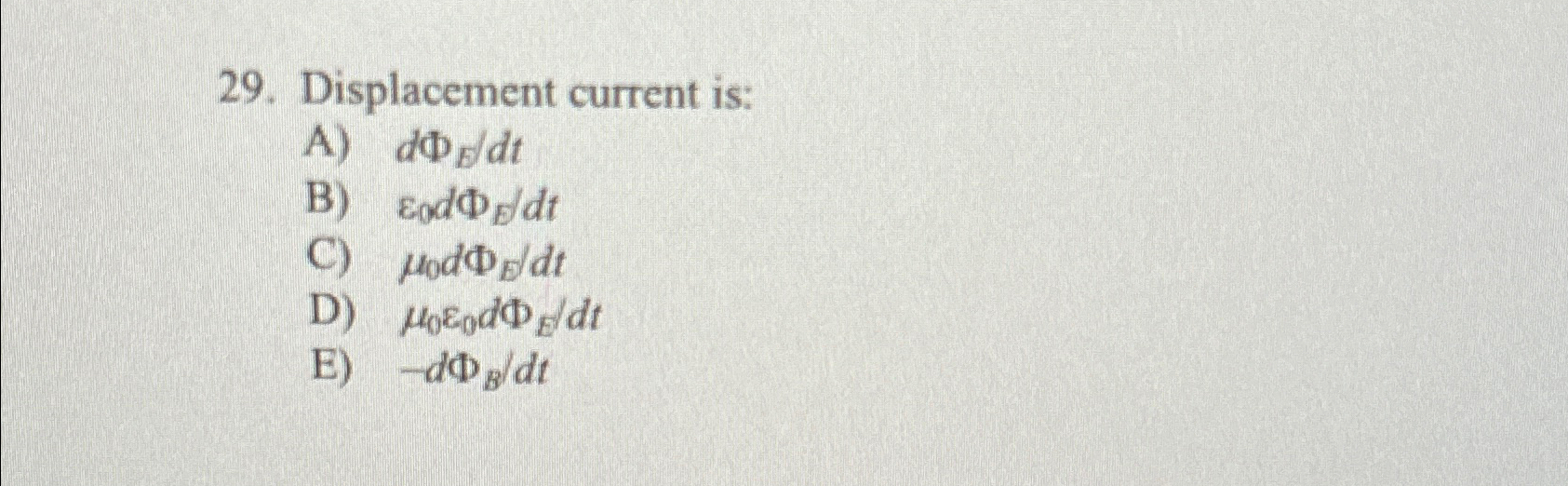Solved Displacement current | Chegg.com