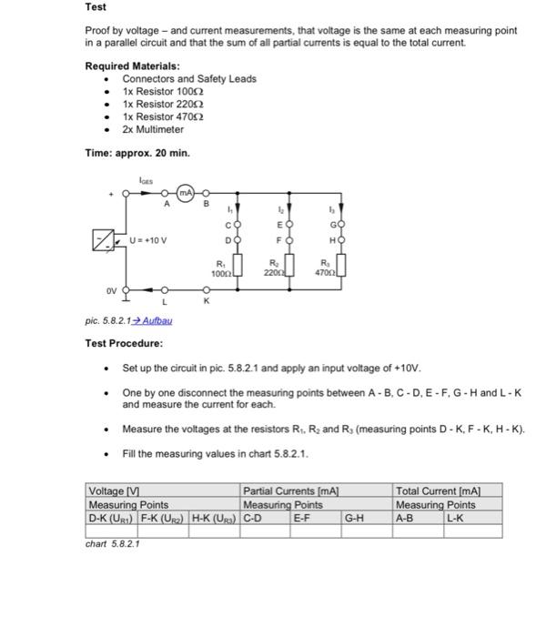 Solved Test Proof by voltage - and current measurements, | Chegg.com