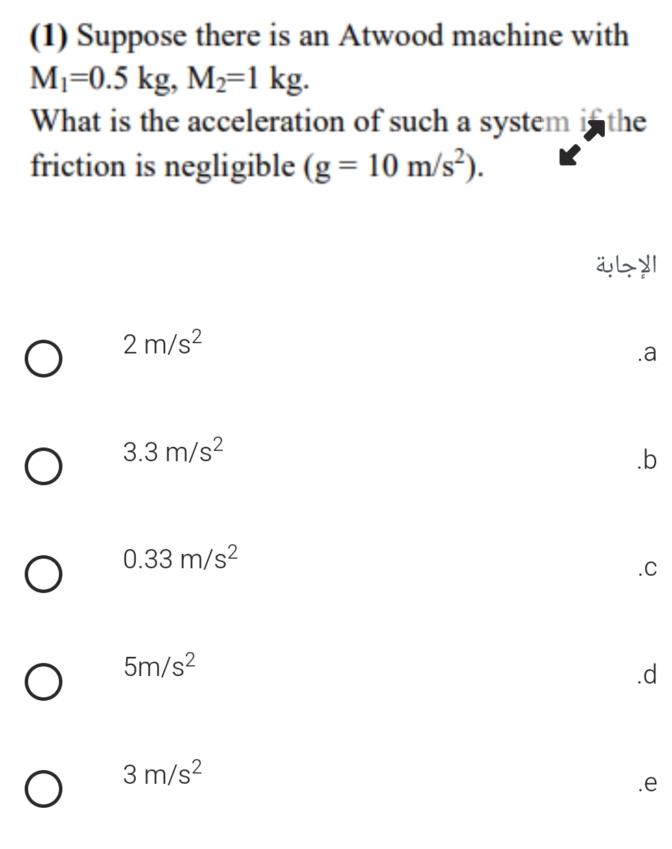 Solved (1) ﻿Suppose there is an Atwood machine with | Chegg.com