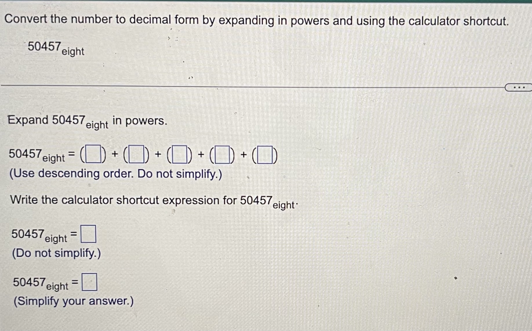 Solved Convert the number to decimal form by expanding in | Chegg.com