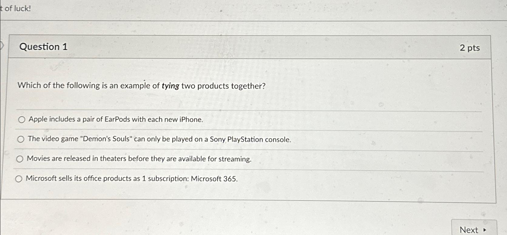 Solved Question 12 ﻿ptsWhich of the following is an example | Chegg.com