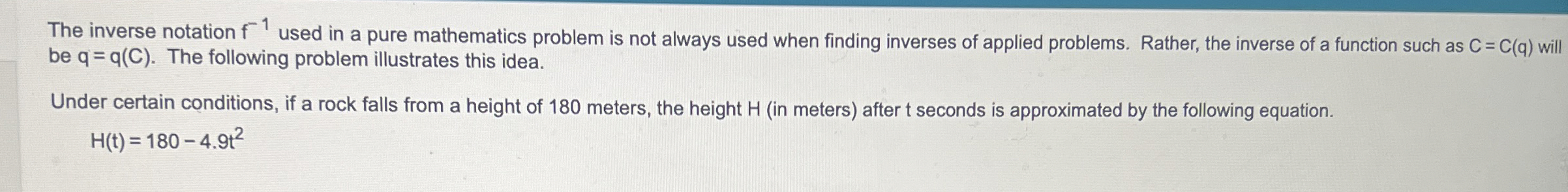 Solved The inverse notation f-1 ﻿used in a pure mathematics | Chegg.com