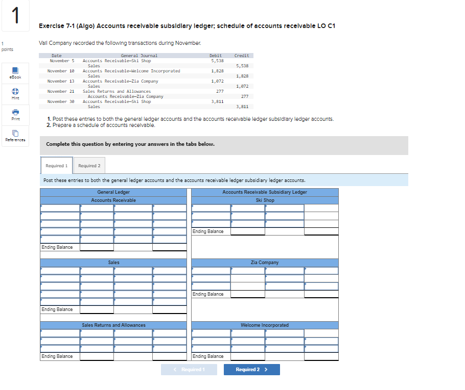 Solved Exerclse 7-1 (Algo) ﻿Accounts recelvable subsidlary | Chegg.com