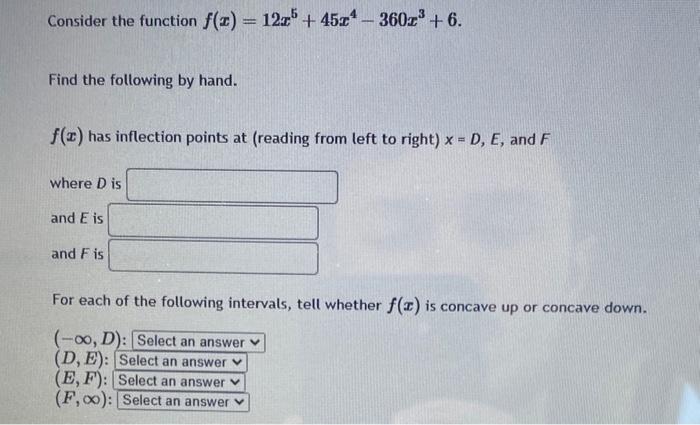 Solved Consider the function f(x)=x2e2x. Find the following | Chegg.com