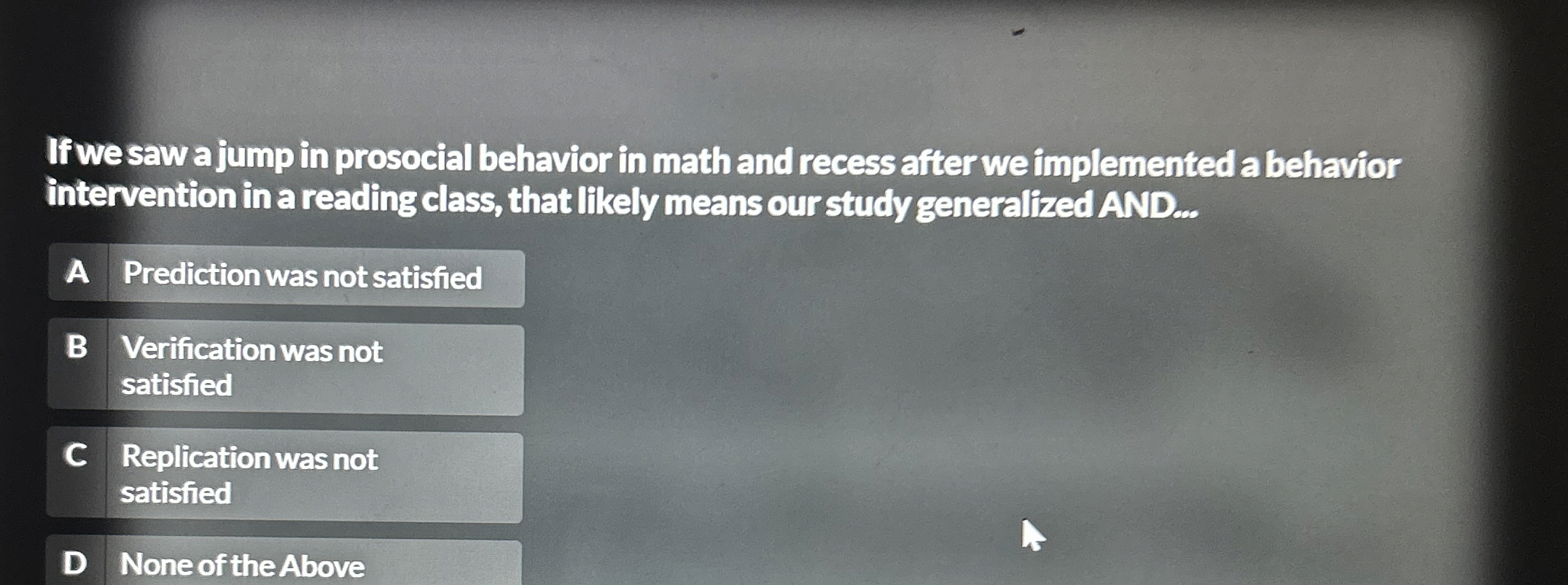 Solved If we saw a jump in prosocial behavior in math and | Chegg.com