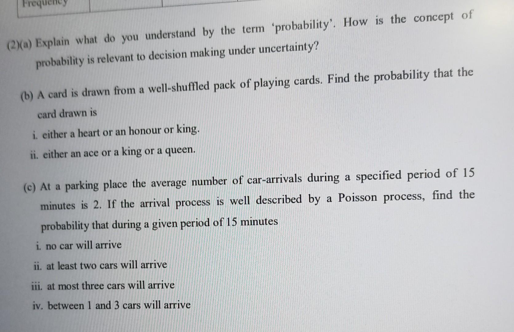 Solved (2)(a) Explain what do you understand by the term | Chegg.com