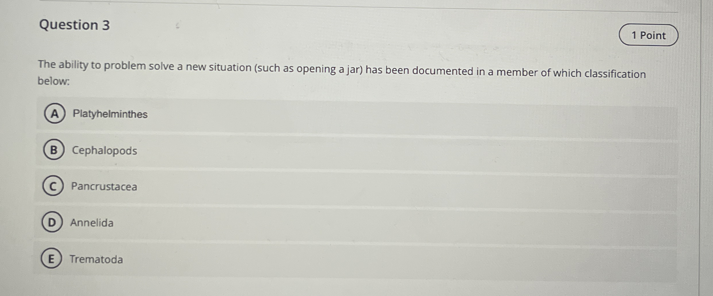 Solved Question 31 ﻿PointThe ability to problem solve a new | Chegg.com