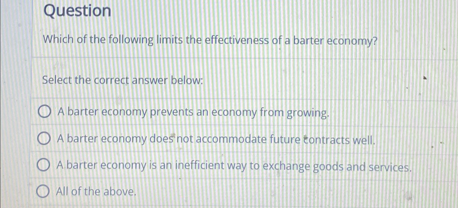 Solved QuestionWhich of the following limits the | Chegg.com