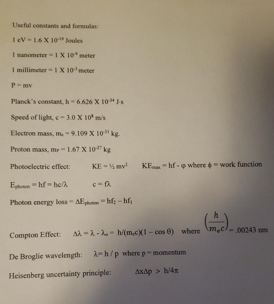 Solved All equations, formulas and calculations must be | Chegg.com