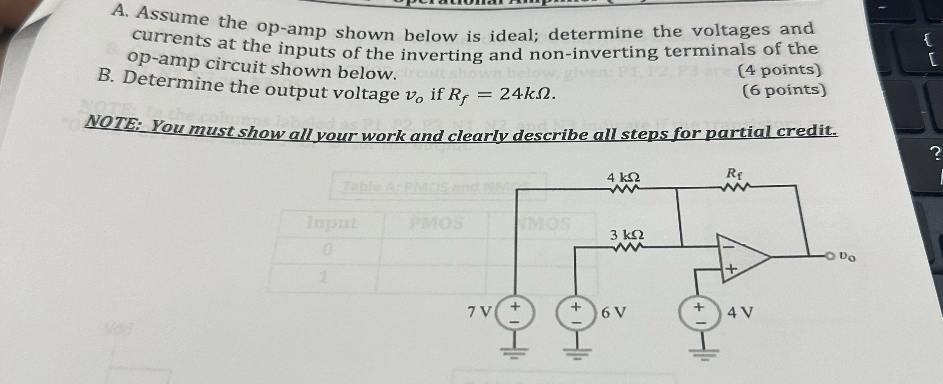 Solved A. ﻿Assume the op-amp shown below is ideal; determine | Chegg.com