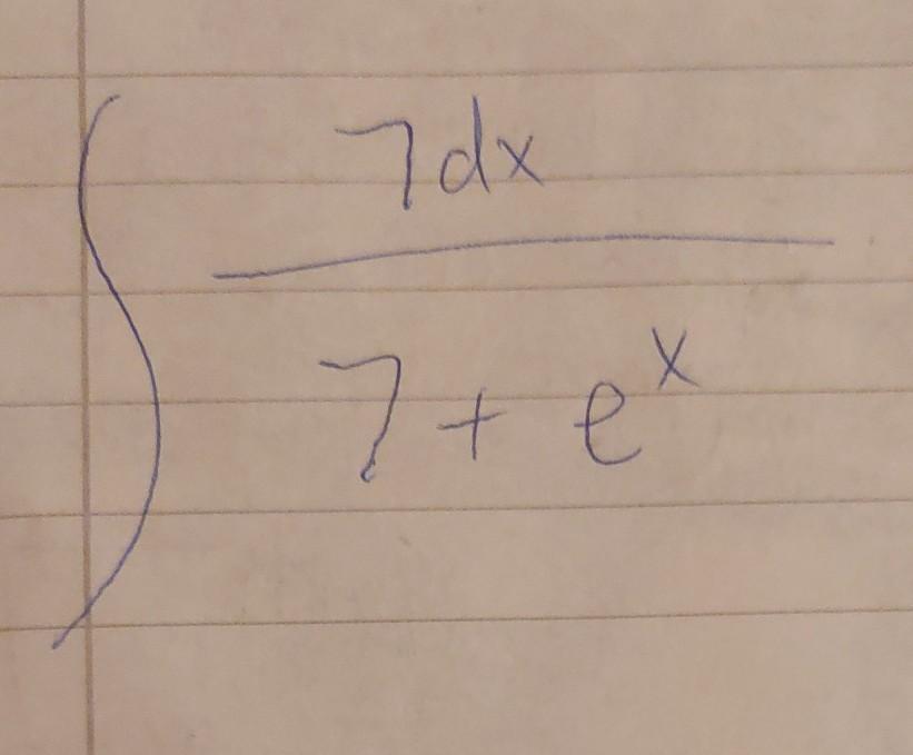 Solved 7dx 7 7te | Chegg.com