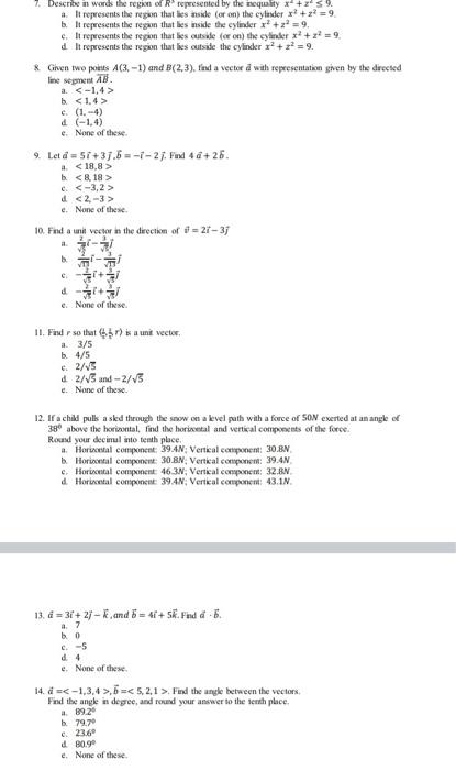 Solved Multiple Choice: Circle the correct response. 1. | Chegg.com