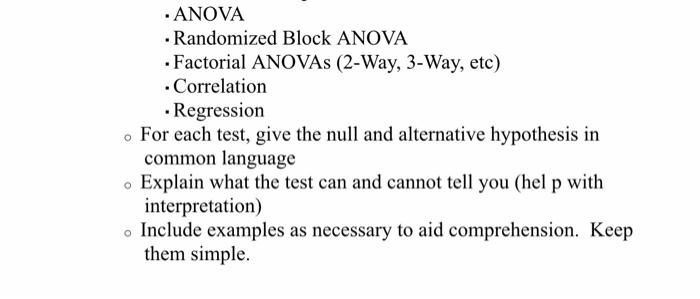 Solved - ANOVA - Randomized Block ANOVA - Factorial ANOVAs | Chegg.com