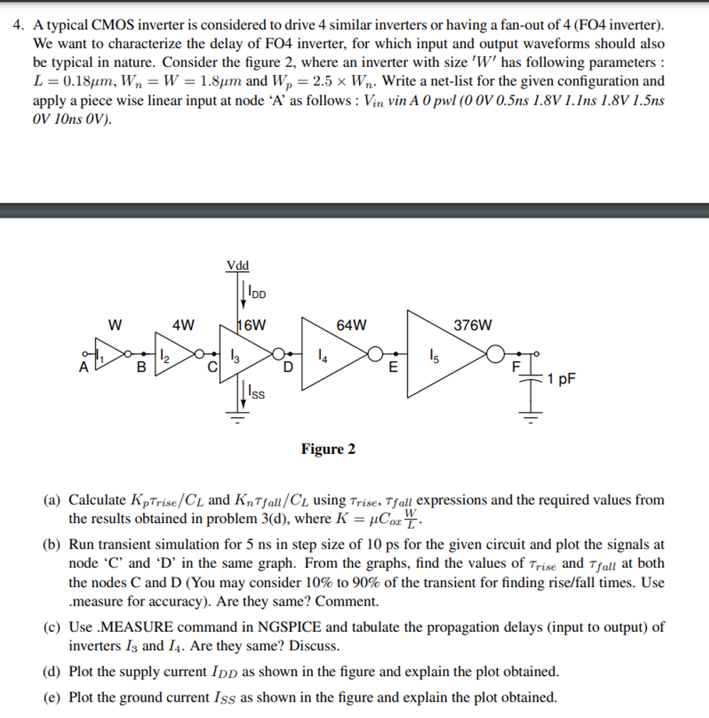 Solved A typical CMOS inverter is considered to drive 4 | Chegg.com