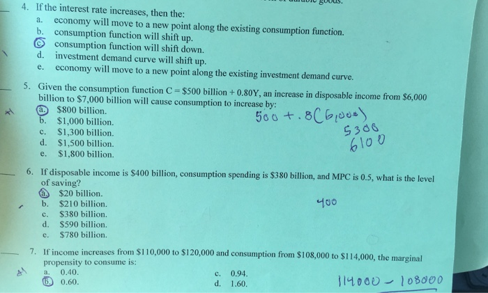 Solved 4. If the interest rate increases, then the: economy | Chegg.com