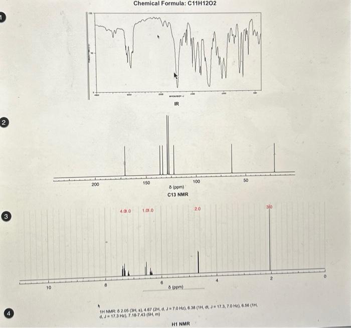 Solved 1. Determine the structure of an unknown molecule | Chegg.com