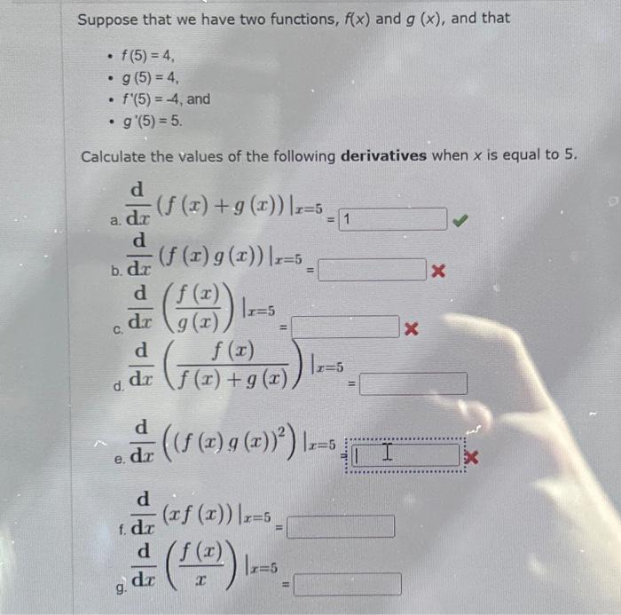 Solved Suppose that we have two functions, f(x) and g(x), | Chegg.com