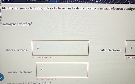 Solved Identify the inner electrons, outer electrons, and | Chegg.com