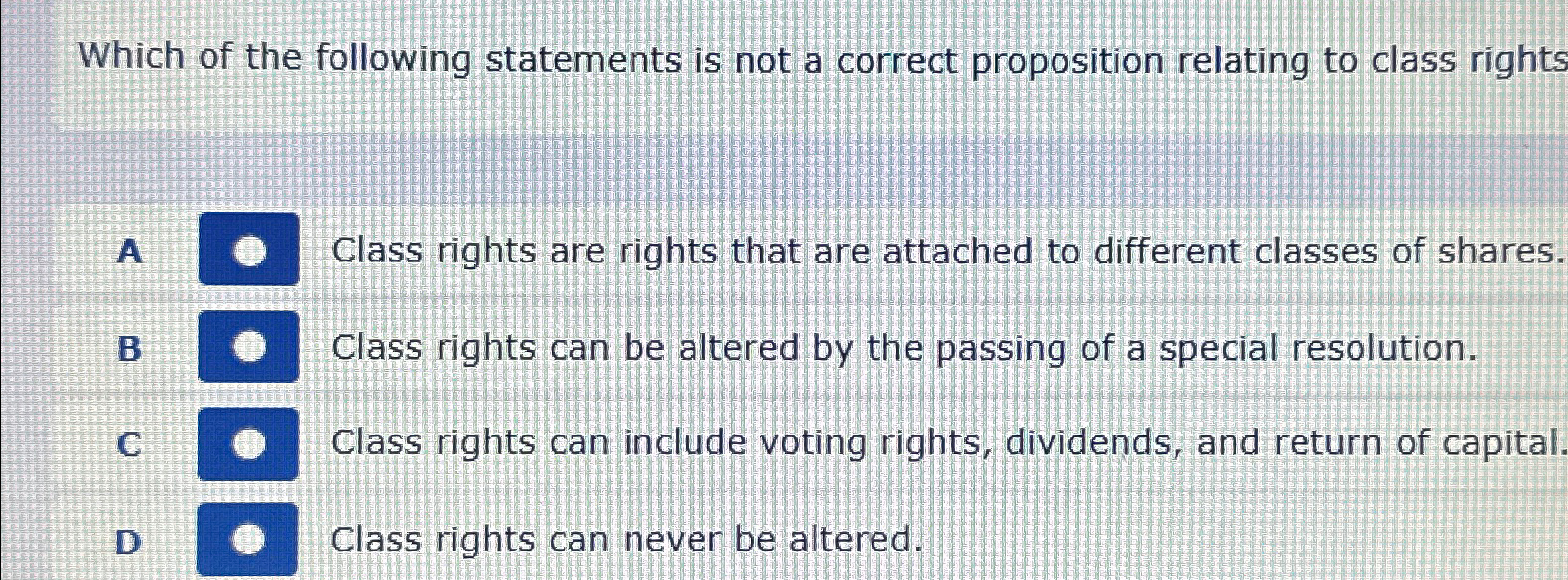 Solved Which of the following statements is not a correct | Chegg.com