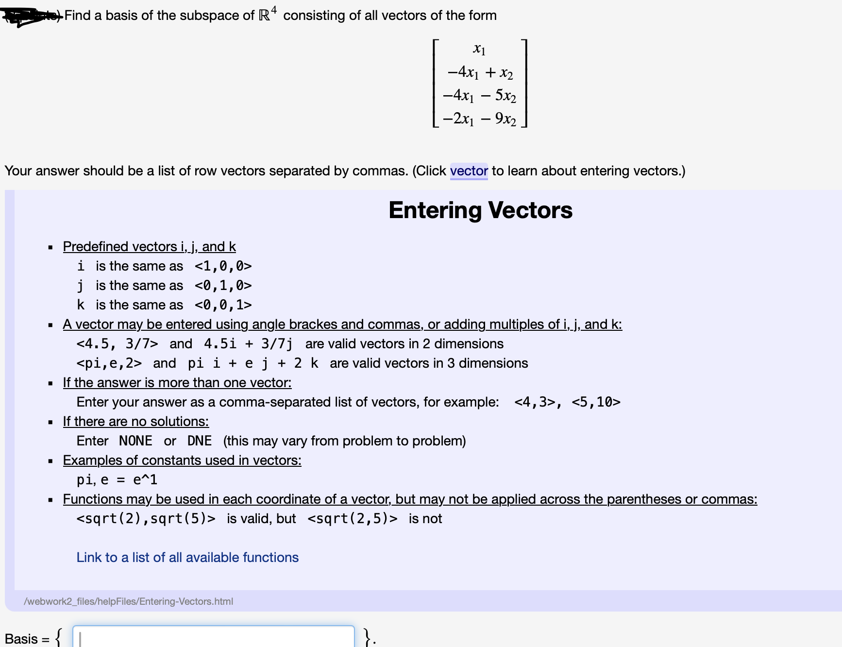 Solved Entering VectorsPredefined vectors i,j, ﻿and ki ﻿is | Chegg.com