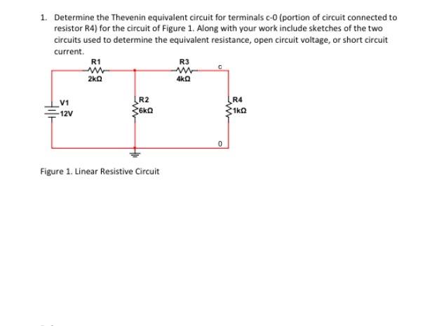 Solved 1. Determine the Thevenin equivalent circuit for | Chegg.com