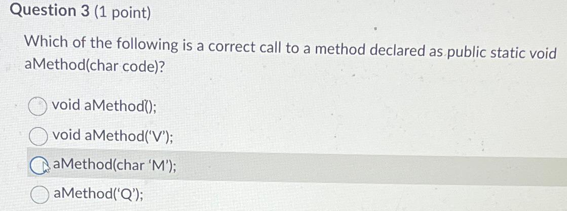 Solved Question 3 (1 ﻿point)Which of the following is a | Chegg.com