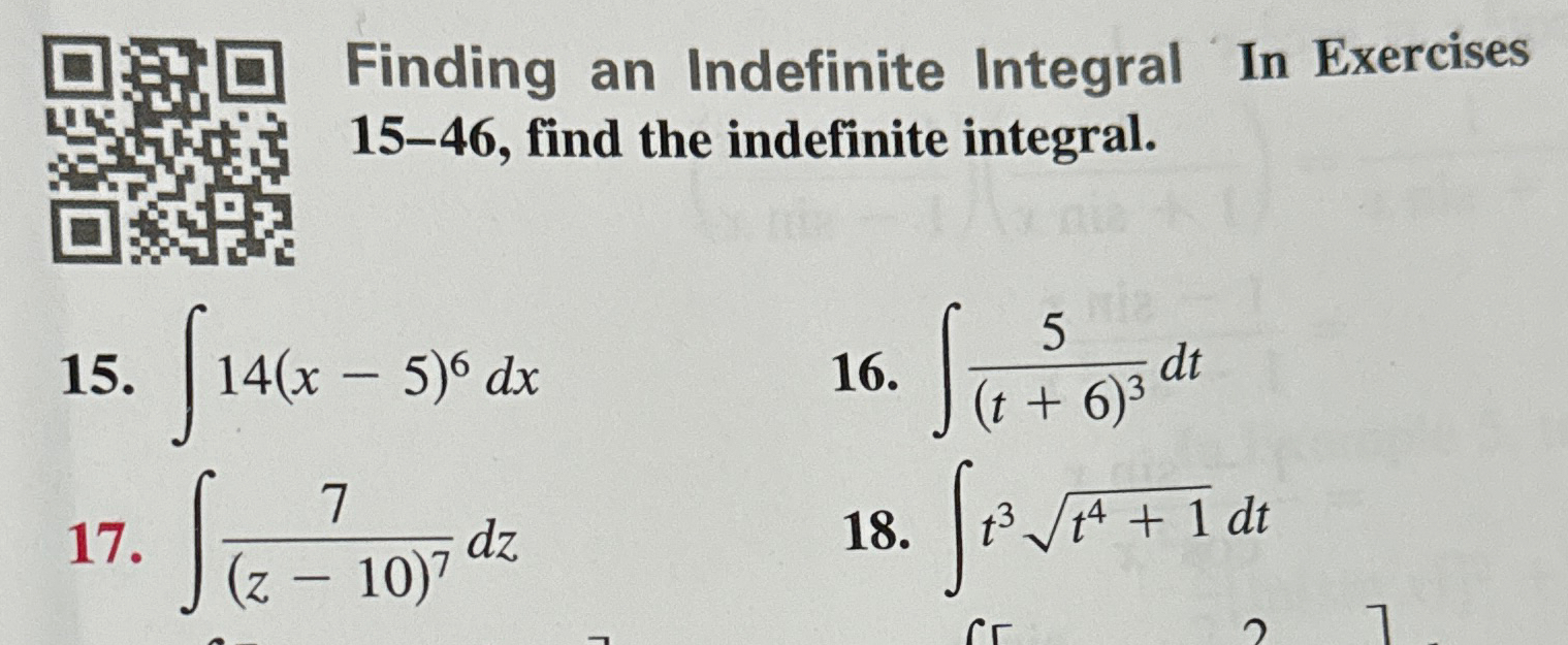 Solved Finding An Indefinite Integral In Exercises 15 46