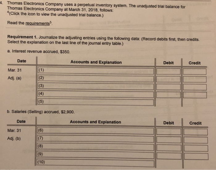 Solved Thomas Electronics Company uses a perpetual inventory | Chegg.com