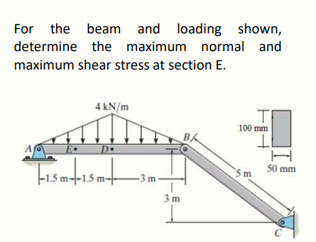 Solved For the beam and loading shown, determine the maximum | Chegg.com
