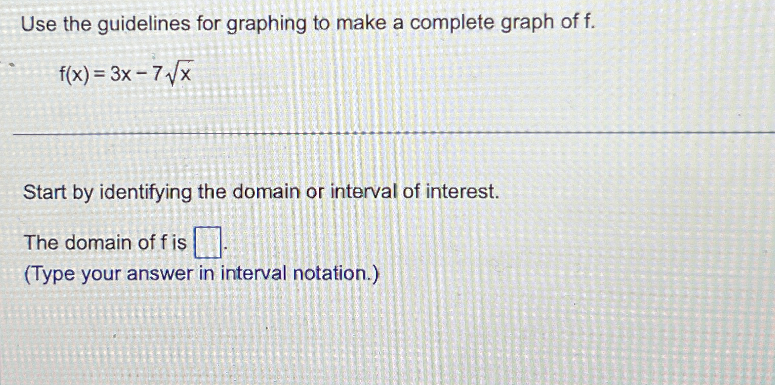 Solved Use the guidelines for graphing to make a complete | Chegg.com