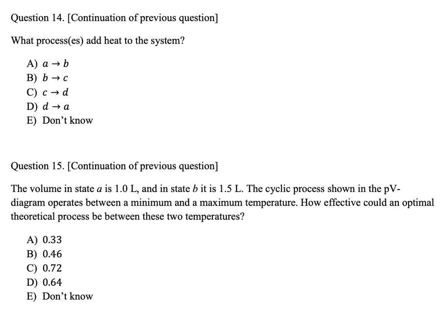 Solved The pV-diagram shows a cyclic process for a | Chegg.com