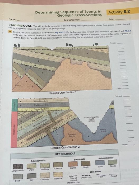 Solved Activity 8.2 Name: Determining Sequence of Events in | Chegg.com