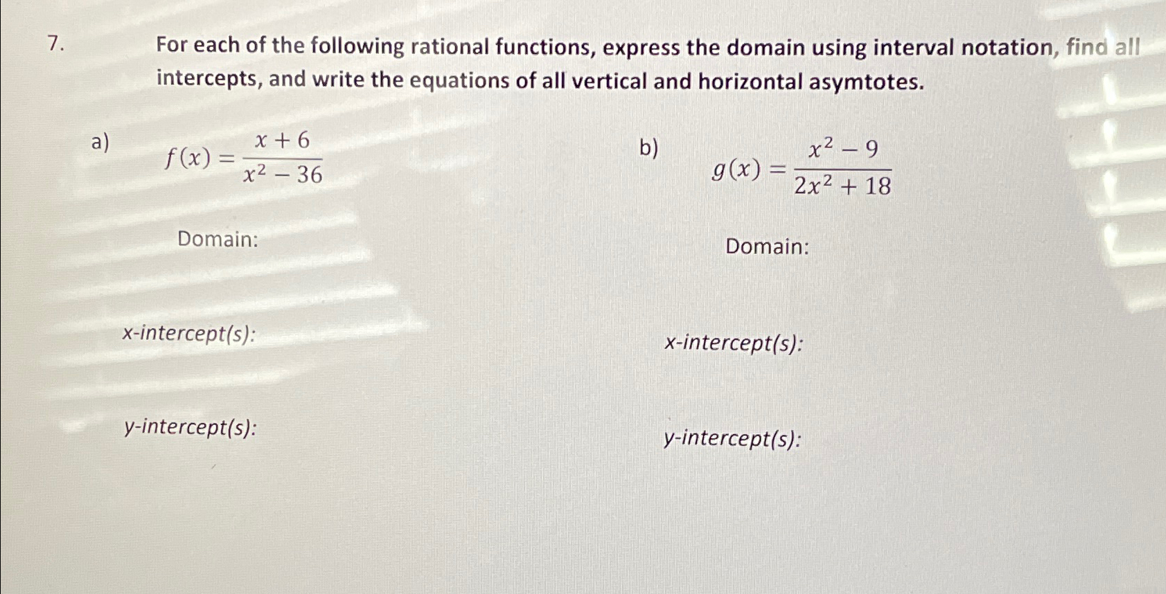 Solved For each of the following rational functions, express | Chegg.com