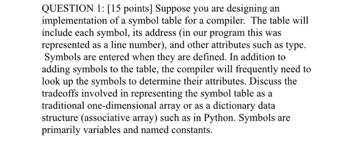 QUESTION 1: [15 points] Suppose you are designing an | Chegg.com