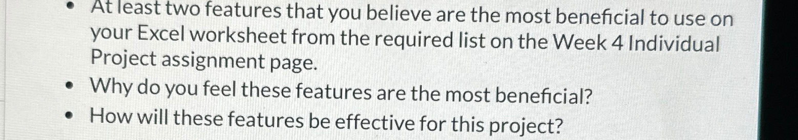 Solved At least two features that you believe are the most | Chegg.com