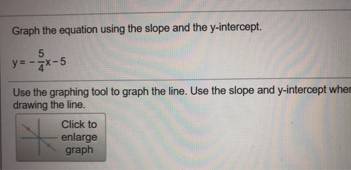 Solved Graph the equation using the slope and the | Chegg.com