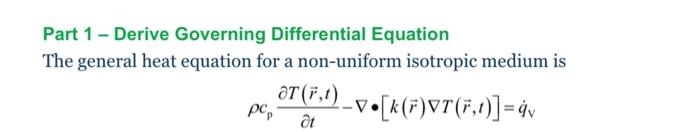 Solved Part 1 - Derive Governing Differential Equation The | Chegg.com