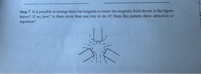 Solved Step 7: Is it possible to arrange three bar magnets | Chegg.com